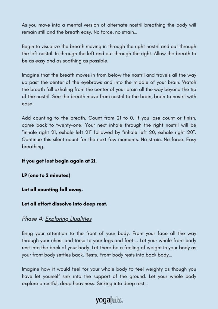 Free Yoga Nidra Script For Deep Rest And Relaxation