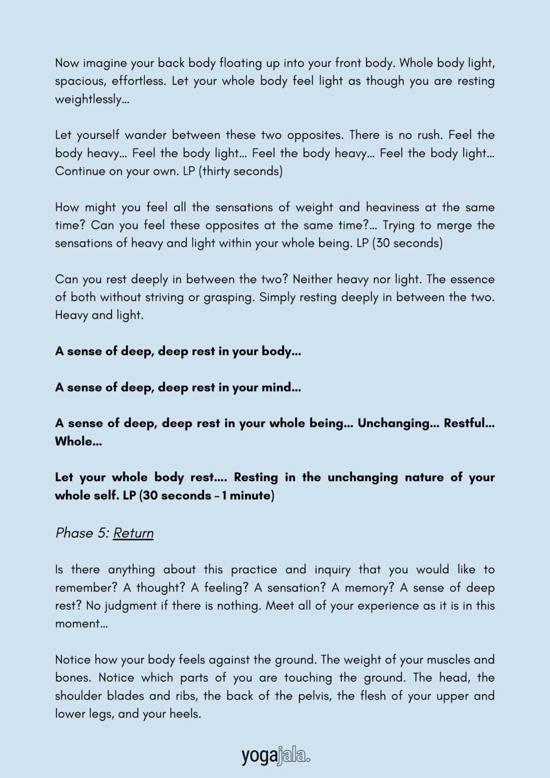 Free Yoga Nidra Script For Deep Rest And Relaxation